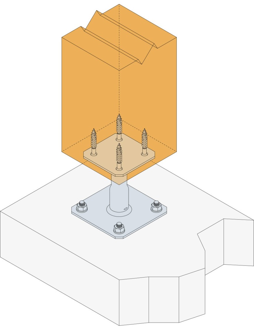 Pied de poteau réglable acier électrozingué - SIMPSON APB Simpson ...