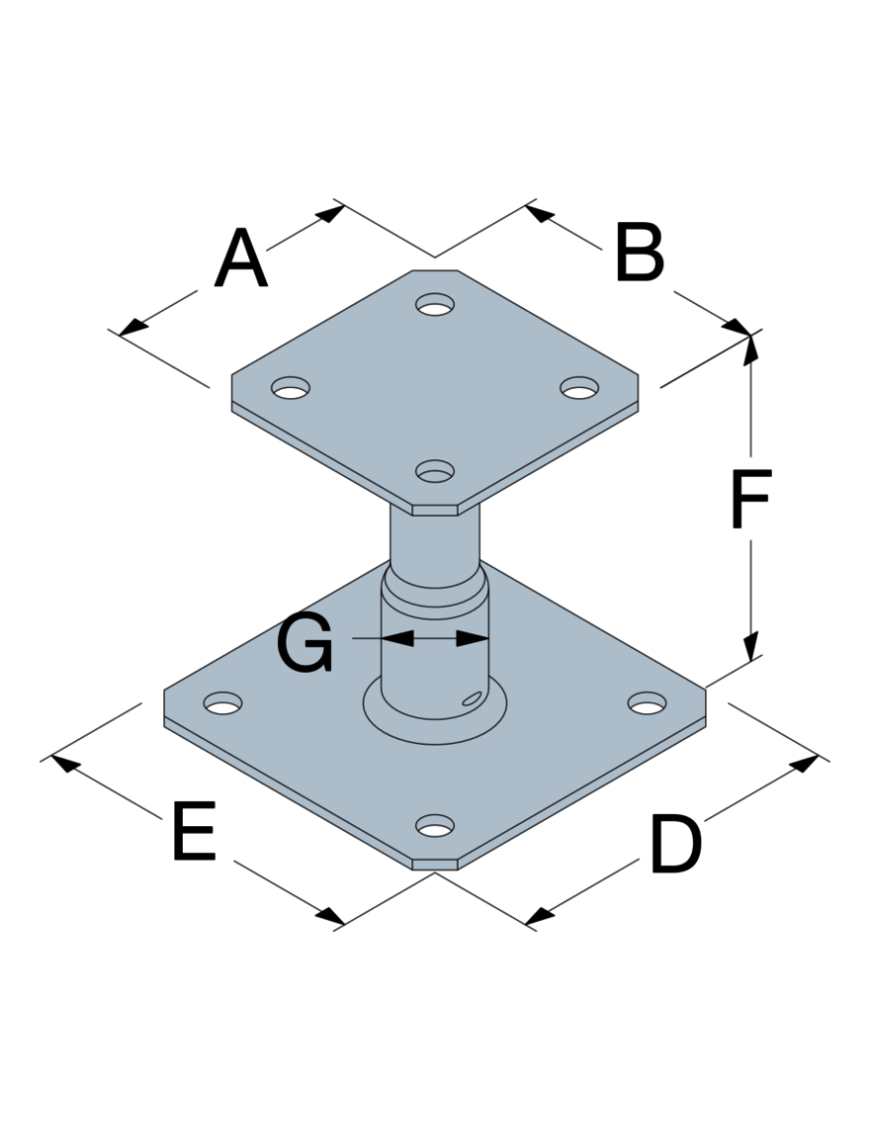 Pied de poteau réglable acier électrozingué - SIMPSON APB Simpson ...